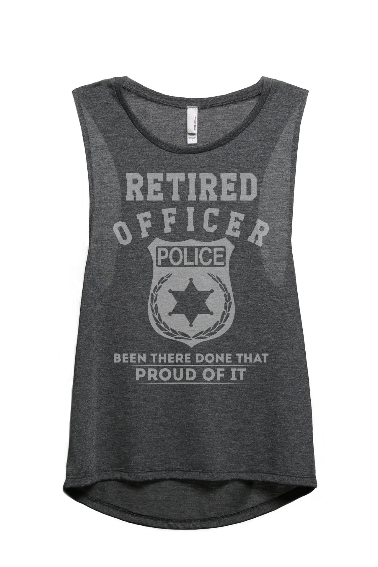 Thread Tank Retired Police Officer Women's Sleeveless Muscle Tank Top ...