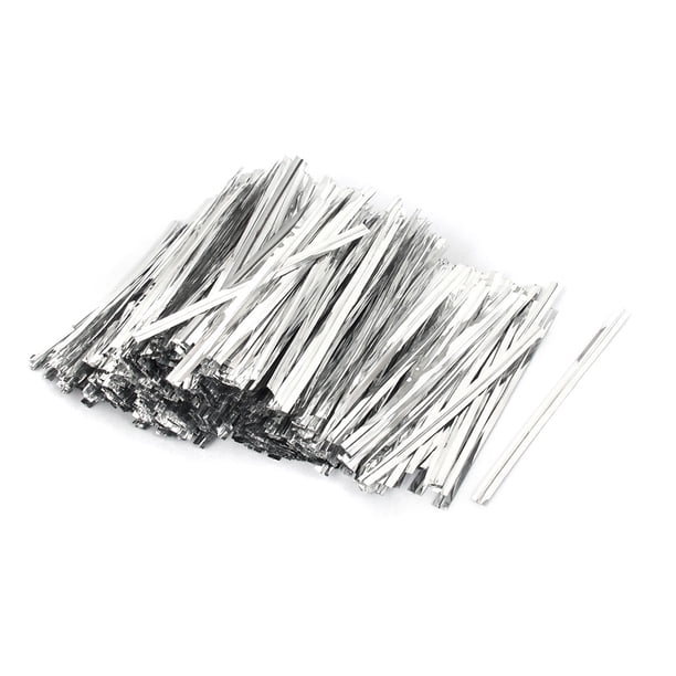 4000pcs 70mm Long Silver Tone Metal Twist Tie String for Wedding Party ...