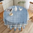 Blue Coastal Round Tablecloth 60 inches Vintage Beach Starfish Shell ...
