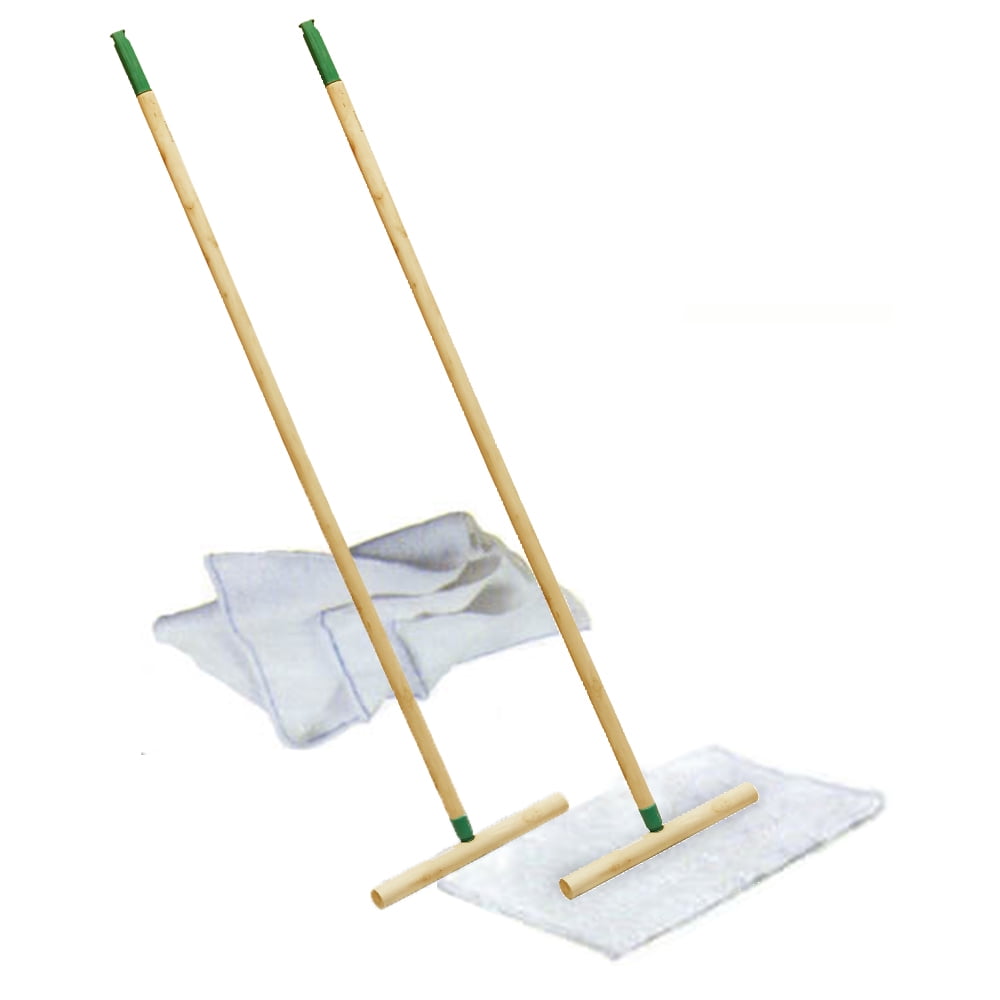 Cuban Style Mop Double Set. Two Wood MOP Frames and Two Mop Cloths ...
