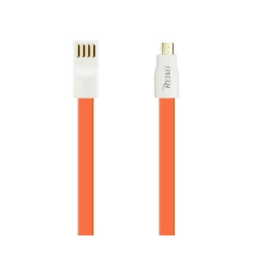 Micro Usb Piggyback Flat Liberator Usb Cable 3.2ft In Blue - Walmart.com