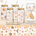 4 Cute Boho Mason Drinking Jars 16oz Iced Coffee Cups with Lids and ...
