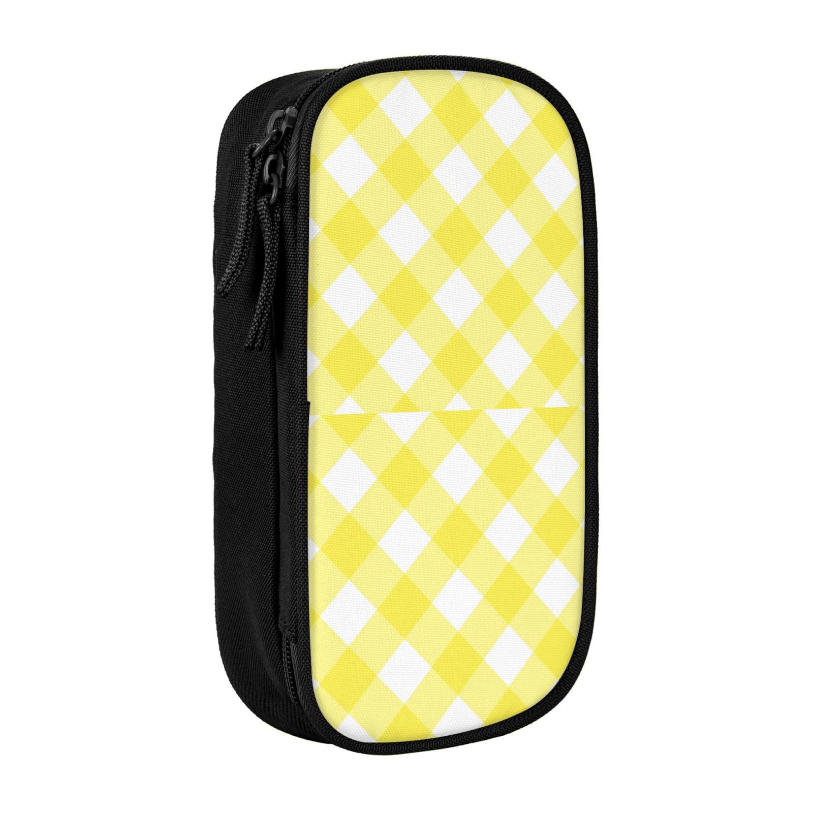 XMXY Gingham Yellow Checkered Pencil Case Cute Aesthetic, Portable ...