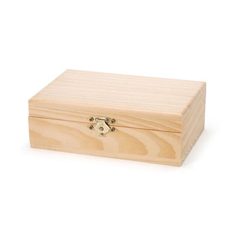 Unfinished Hinged Wood Box: 6 x 4 x 2 inches - Walmart.com - Walmart.com