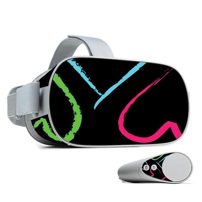 MightySkins OCGO-Hearts Skin Decal Wrap for Oculus Go Mobile VR Sticker ...