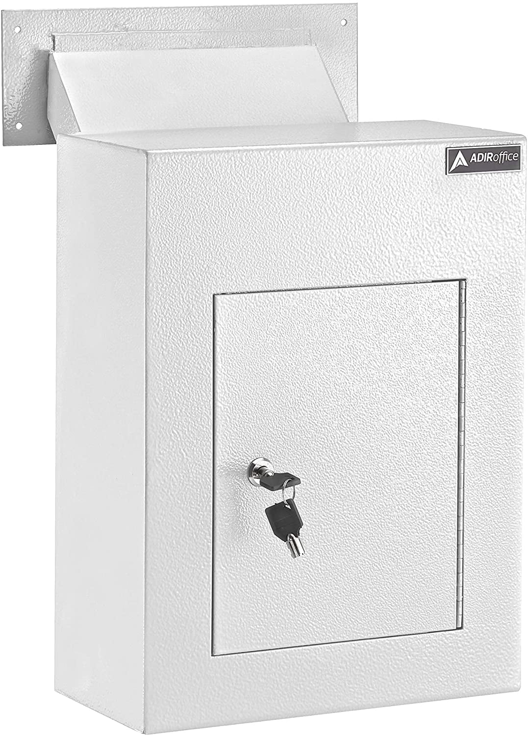 AdirOffice Steel Through-The-Wall Safe Mail/Drop Box, Adjustable Chute ...