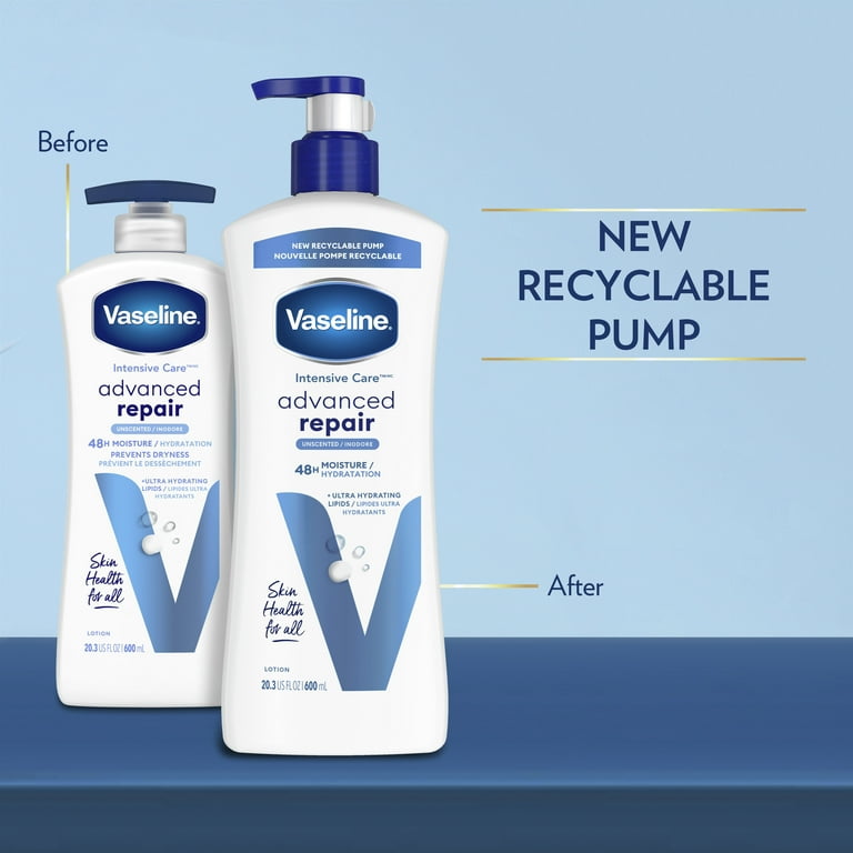 Vaseline Intensive Care Advanced Repair Body Lotion Unscented Non Greasy Ultra Hydrating Lipids 20.3 fl oz Walmart