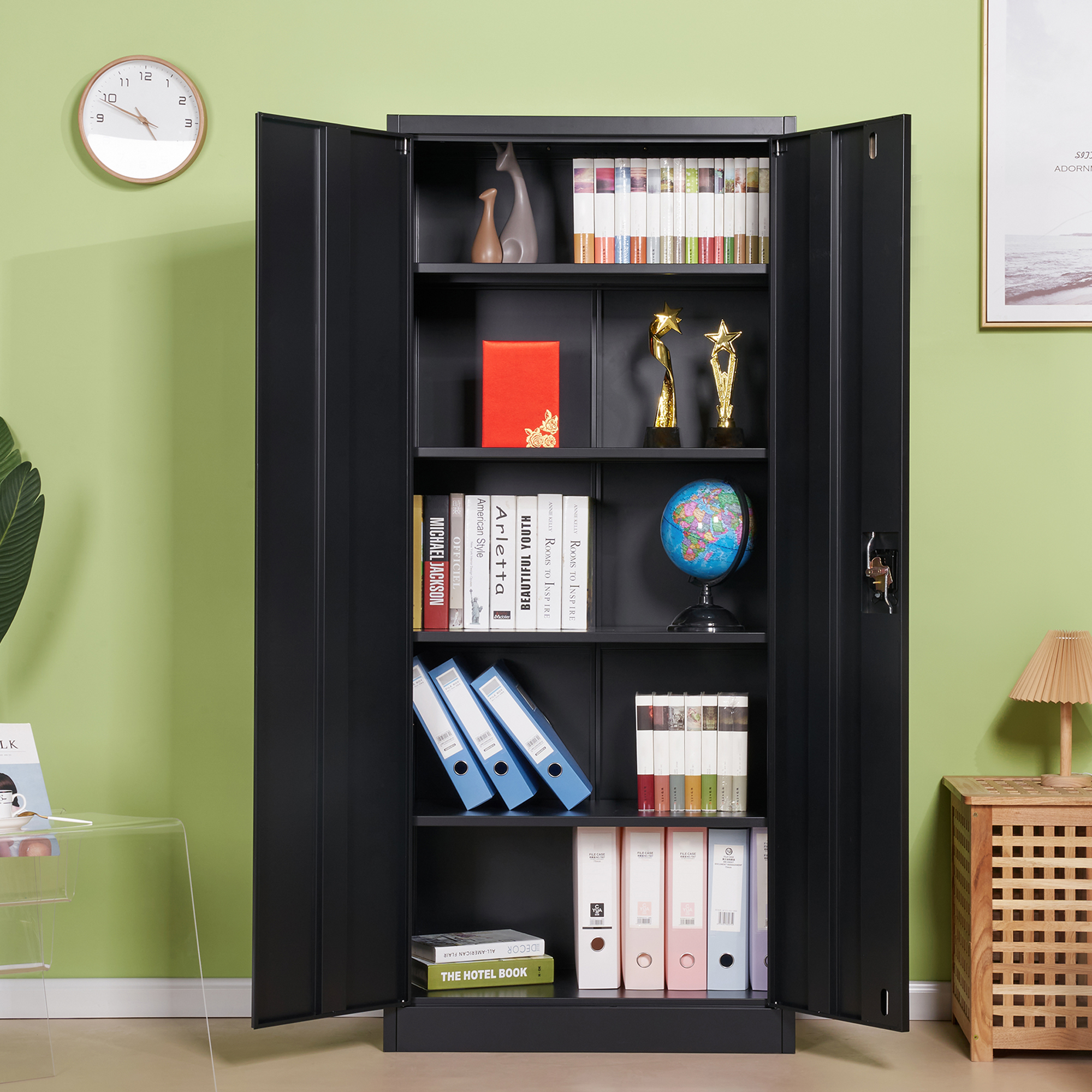 Tool Storage Cabinets with Doors, 71 inch Tall Metal Garage Storage ...