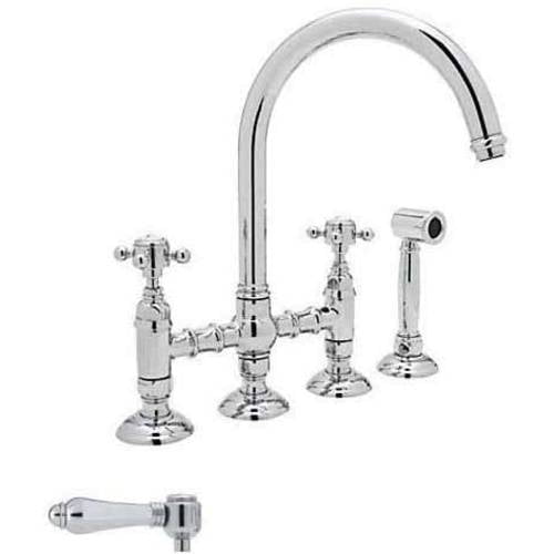 Rohl Italian Kitchen San Julio Three Leg Bridge Faucet With Metal ...