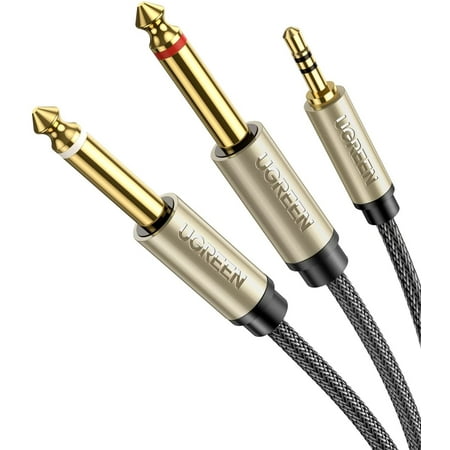 LZMY 3.5mm to Dual 1/4 Inch Cable 1/8" TRS to 2 6.35mm TS Mono Y ...