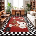 Chefs Washable Living Room Rugs 5'x7', Food Coffee Cookies Steak Red ...