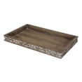 Contemporary Home Living 16.5" Brown Rectangular Tray with Side ...