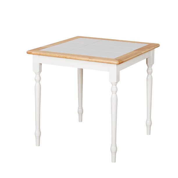 TMS Tile-Top Square Dining Table, White/Natural - Walmart.com