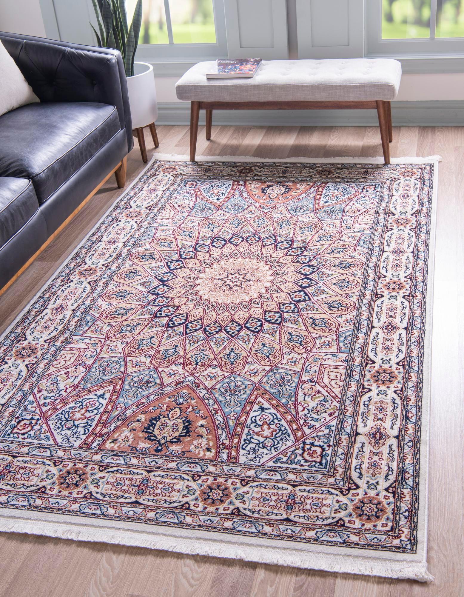 Rugs.com Rabia Collection Rug – 3' x 5' Ivory Low Rug Perfect For ...