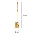 Pretty Comy Chic Stainless Steel Spoon Ceramic Handle Ice Cream Fruit ...