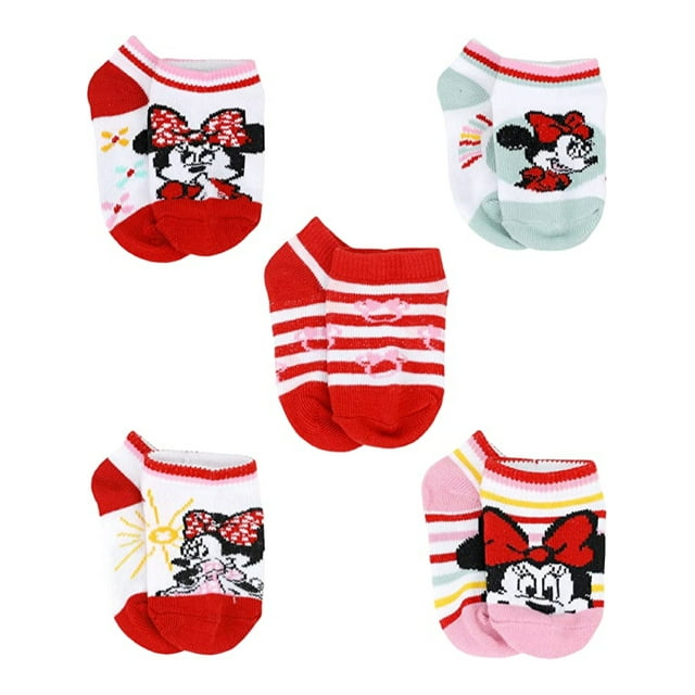 Disney Baby Girls' Minnie Mouse 5 Pack Socks (Shoe Size 4-7) - Walmart.com