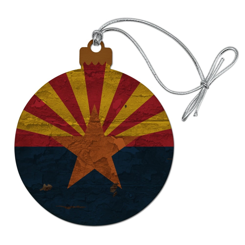 Rustic Arizona State Flag Distressed USA Wood Christmas Tree Holiday ...