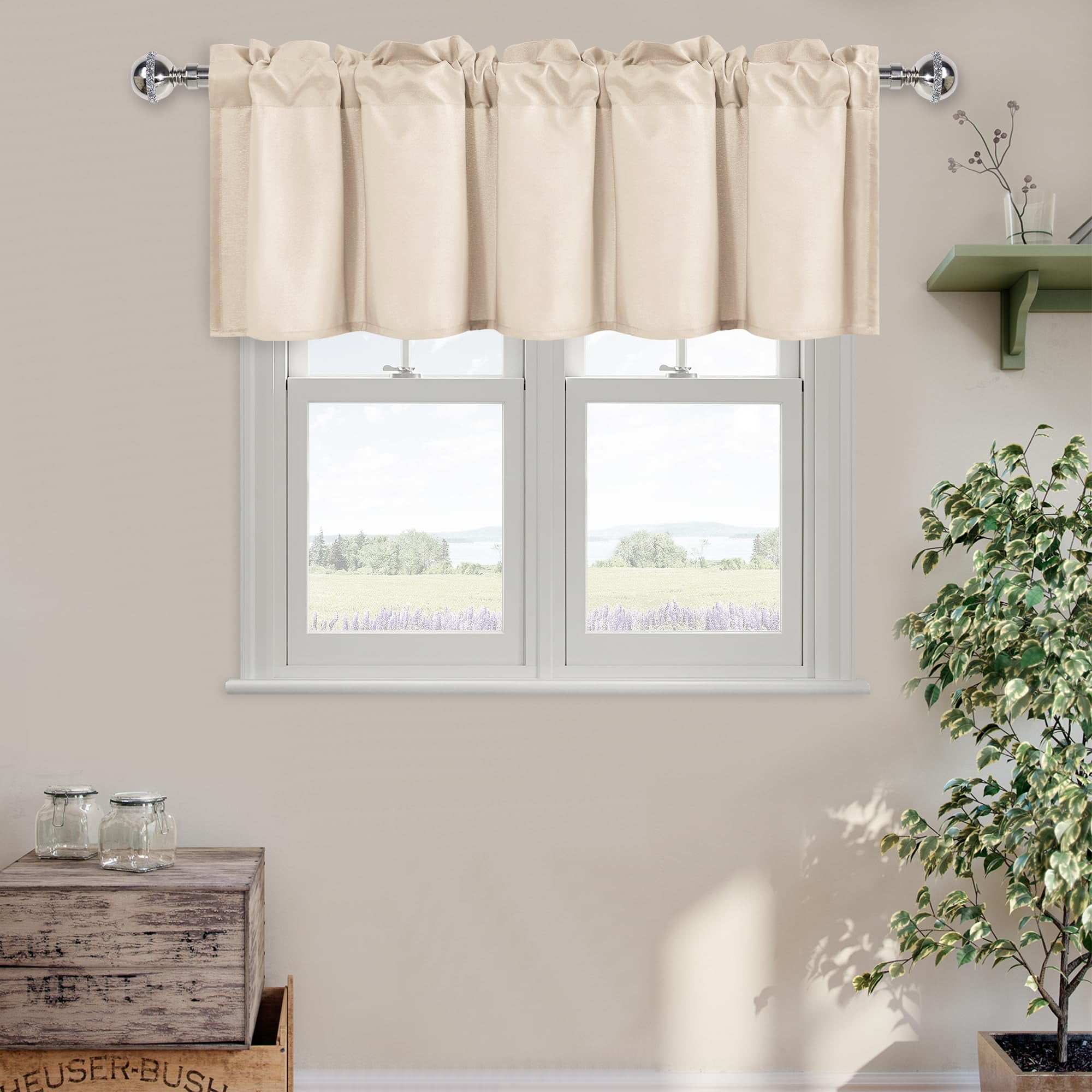 Click here for Hiasan Beige Valance Short Curtains For Kitchen -... prices