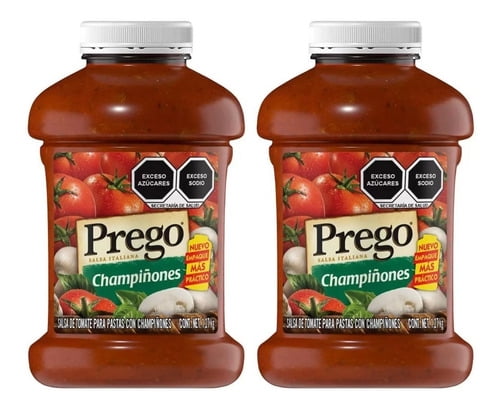 Prego Salsa De Tomate Para Pasta - Champiñones 2 De 1.27kg Prego Original | Bodega Aurrera en línea