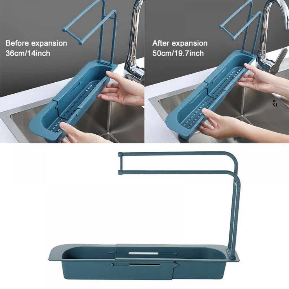 YILIBX Telescopic Sink Storage Rack, Kitchen Sink Organizer Adjustable ...