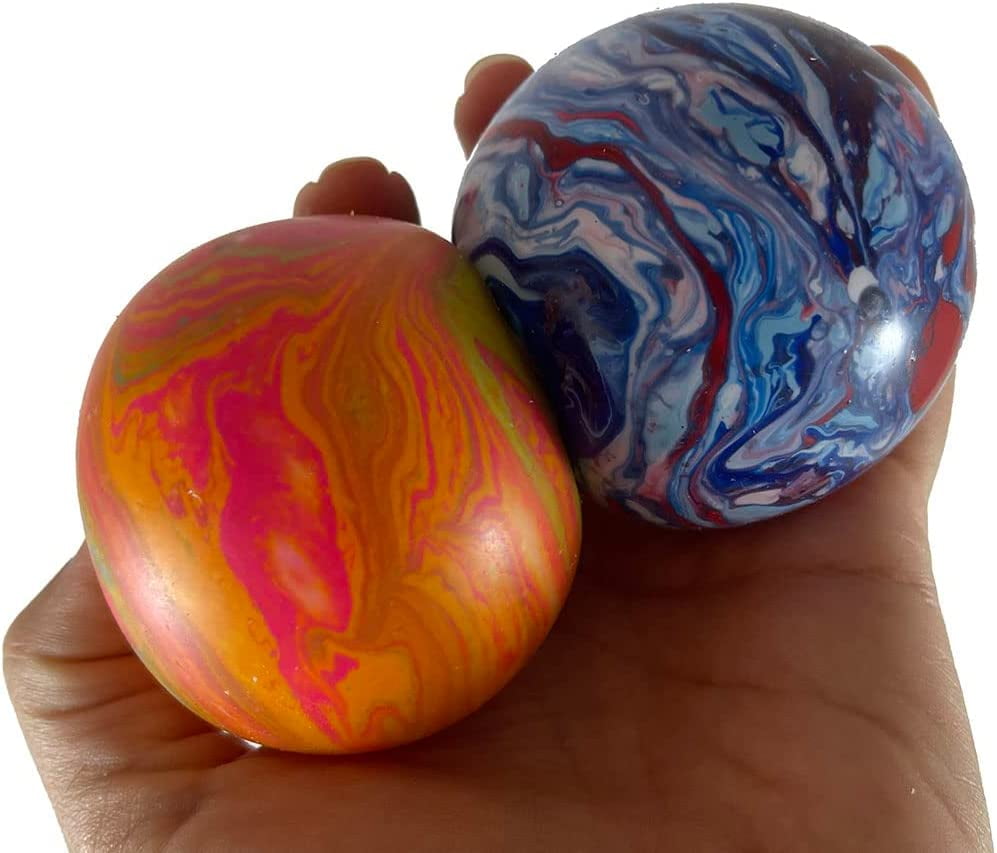 2 RANDOM COLOR Marble Swirl Soft Doh Filled Stretch Ball - Ultra ...