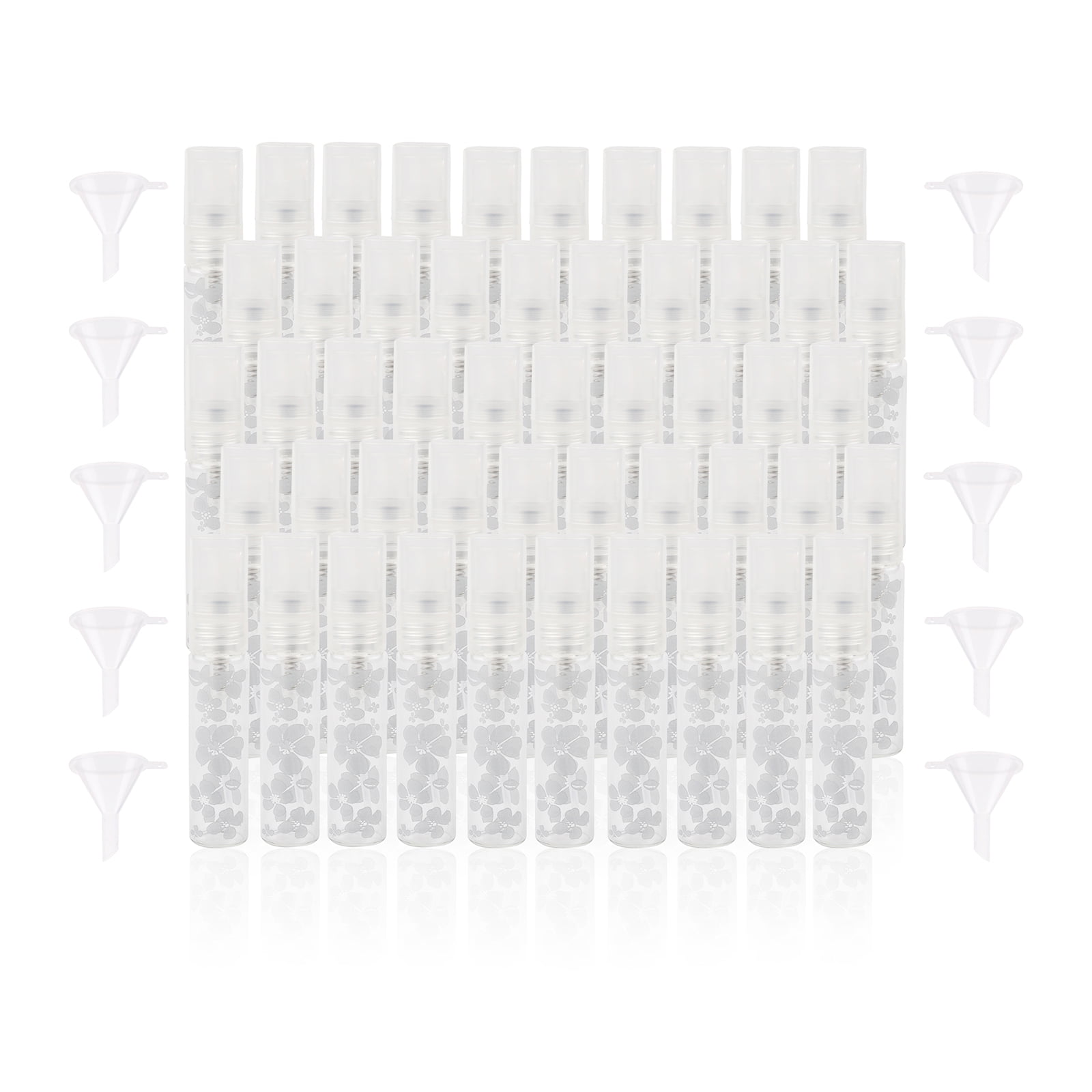 50 Pack 5ml Glass Spray Bottles Empty Refillable Fragrance Sample ...