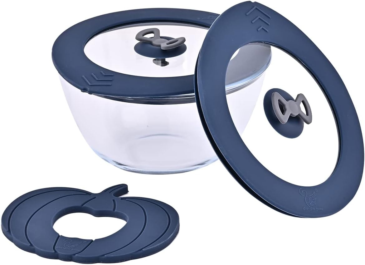 2 Pack Universal Cookware Glass Bowl Lid Silicone Storage Cover ...