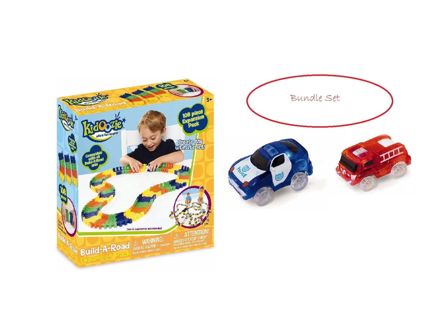 Kidoozie Build-A-Road Expansion Pack and Build A Road Light Up Cars ...