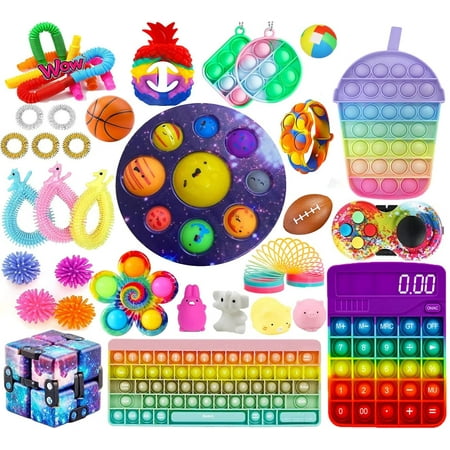 TIK Tok Fidget Pack Fidget Toy Set Anti-Anxiety Tools, Sensory Push Pop-On-It Fidget Toy Pack ...