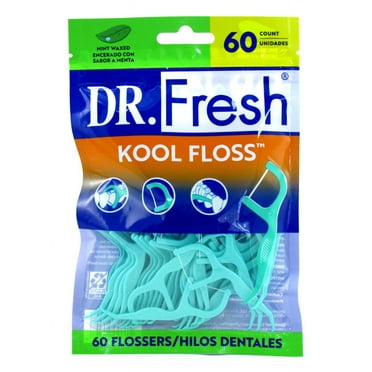 Dr. Fresh Kool Floss, 60 count Dental Flossers, Gum Disease Prevention ...