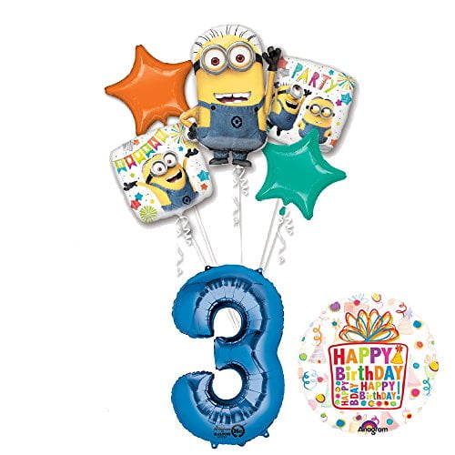 Despicable Me 3 Minions 3rd Birthday Party Supplies and balloon ...