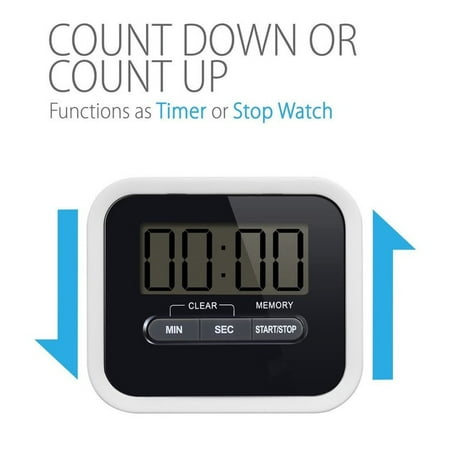 Digital LCD Display Kitchen Timer Magnetic Cooking Baking Count Down Up ...