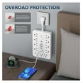 16-in-1 Power Strip with & Protection, Portable Flat Plug Power Strip ...