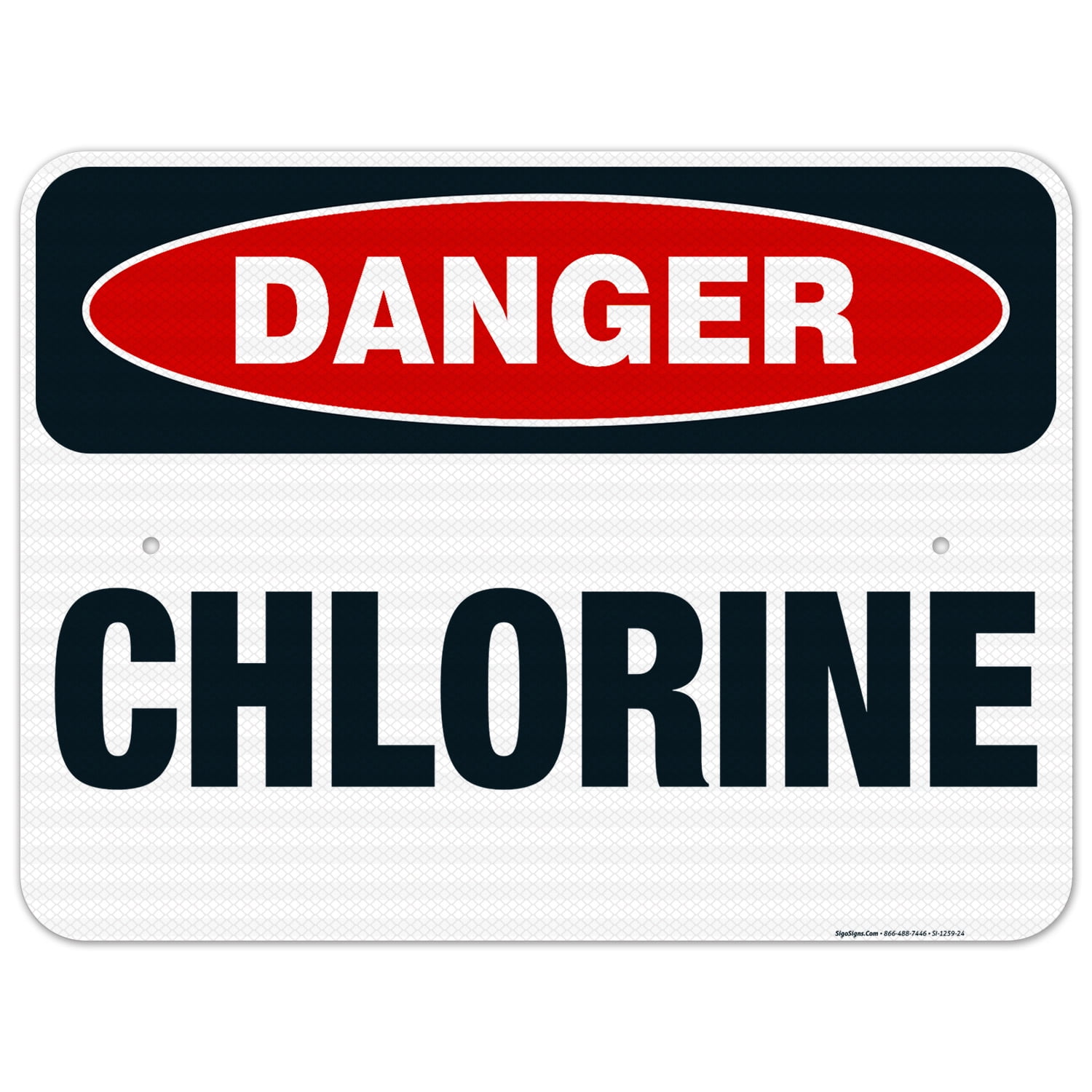 Danger Chlorine Sign, OSHA Danger Sign, - Walmart.com