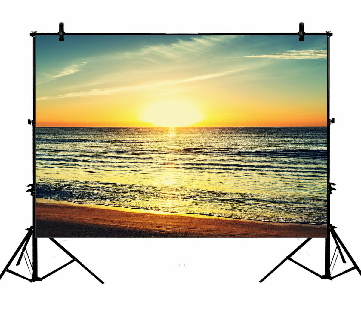 PHFZK 7x5ft Seascape Backdrops, Summer Ocean Beach with Sunset Sea ...