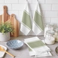 2 Pack Sage Green Kitchen Towels Stripe Solid Color Decorative Dish ...
