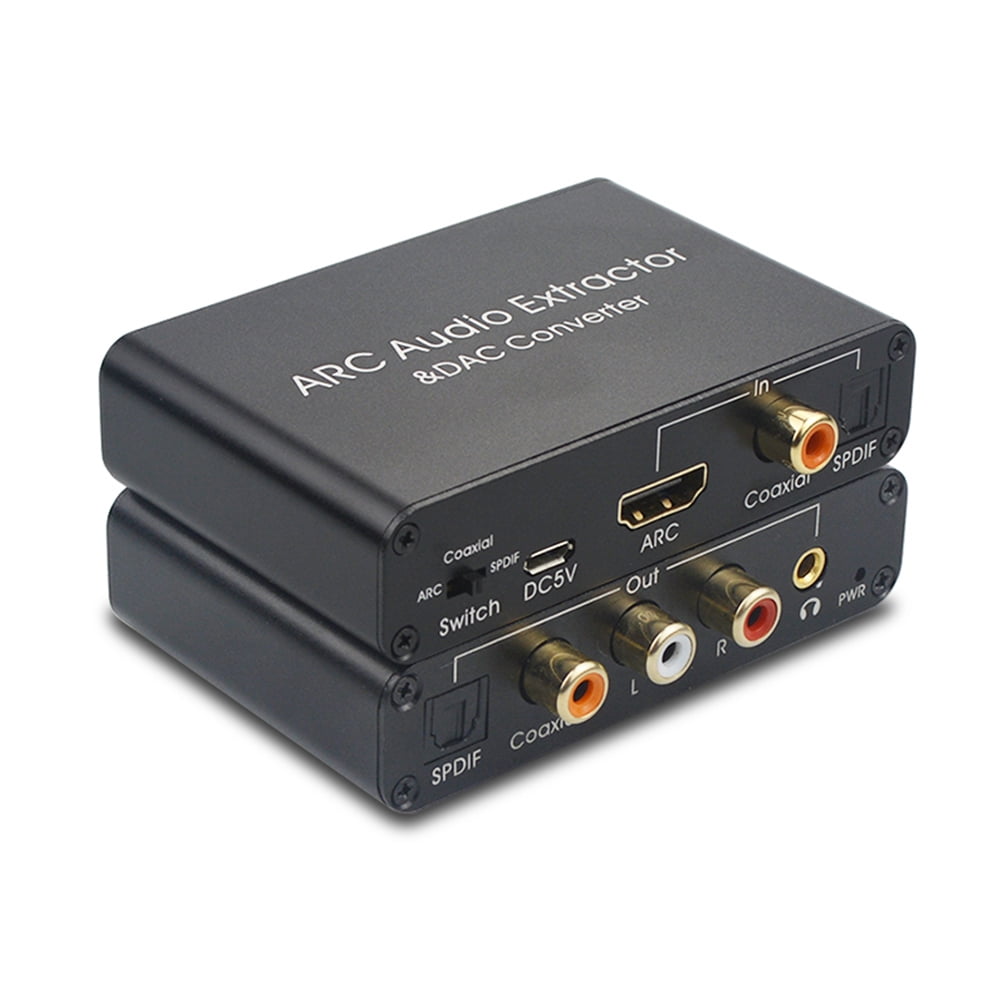 Tfixol 192khz Arc Audio Adapter Hd Audio Extractor Digital To Analog Audio Converter Dac Spdif Coaxial Rca 3.5mm Jack Output 6.0 Oz