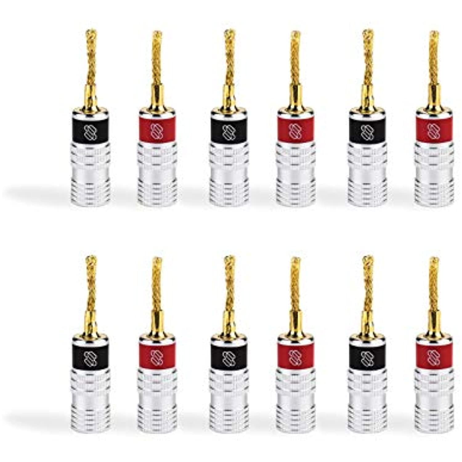 SilverbackSL Gold Pin Connectors, 6 Pack, for Spring-Loaded Inputs ...