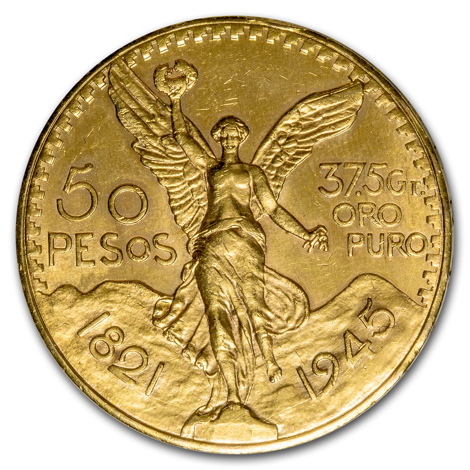 Vintage Mexican Mint 1945 Mexico Gold 50 Pesos AU Walmart