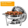 JSTUOKE 5QT Stainless Steel Round Chafing Dish Buffet Set, 4 Pack with ...