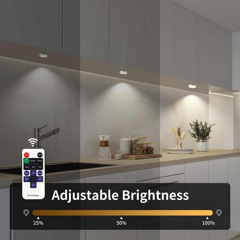 Under Cabinet Puck Lights Dimmable RGBW Dimmable Battery Operated