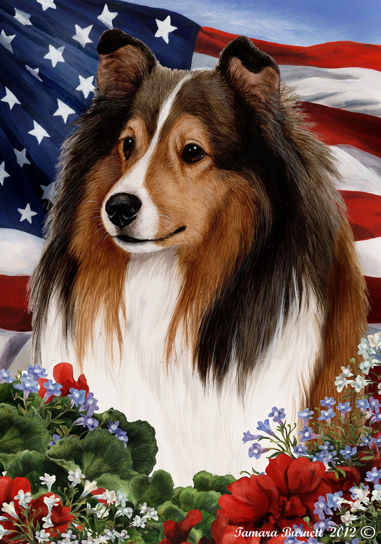 Sheltie Sable - Best of Breed Patriotic I Garden Flags - Walmart.com
