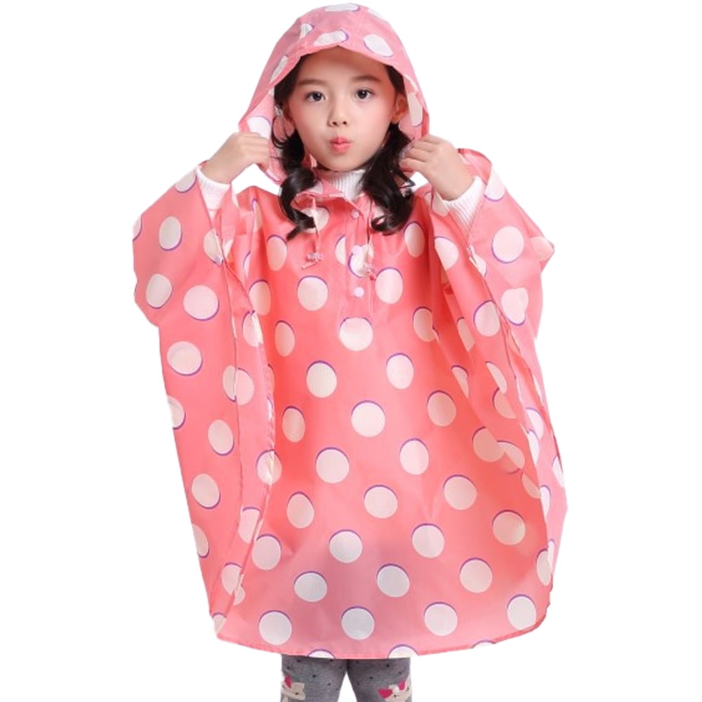 Kids Rain Poncho Hooded Rain Coat,Hooded Rain Raincoat Cover Rainwear for Girls Boys Toddlers ...