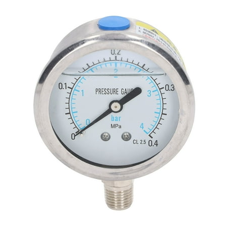 Pressure Gauge, Vacuum Pressure Gauge High Accuracy Clear Dial With Stainless Steel Housing For ...