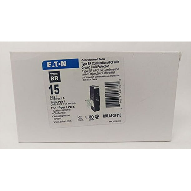 Eaton Cutler Hammer 15 Amp Single Pole Dual Function Arc Fault/Ground ... Eaton Cutler Hammer 15 Amp Single Pole Dual Function Arc Fault/Ground ...