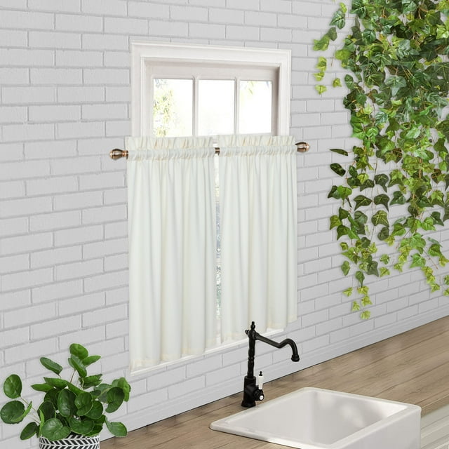 VOGDECO Bubble Textured Pattern Tier Curtains for Kitchen Windows, Cafe ...