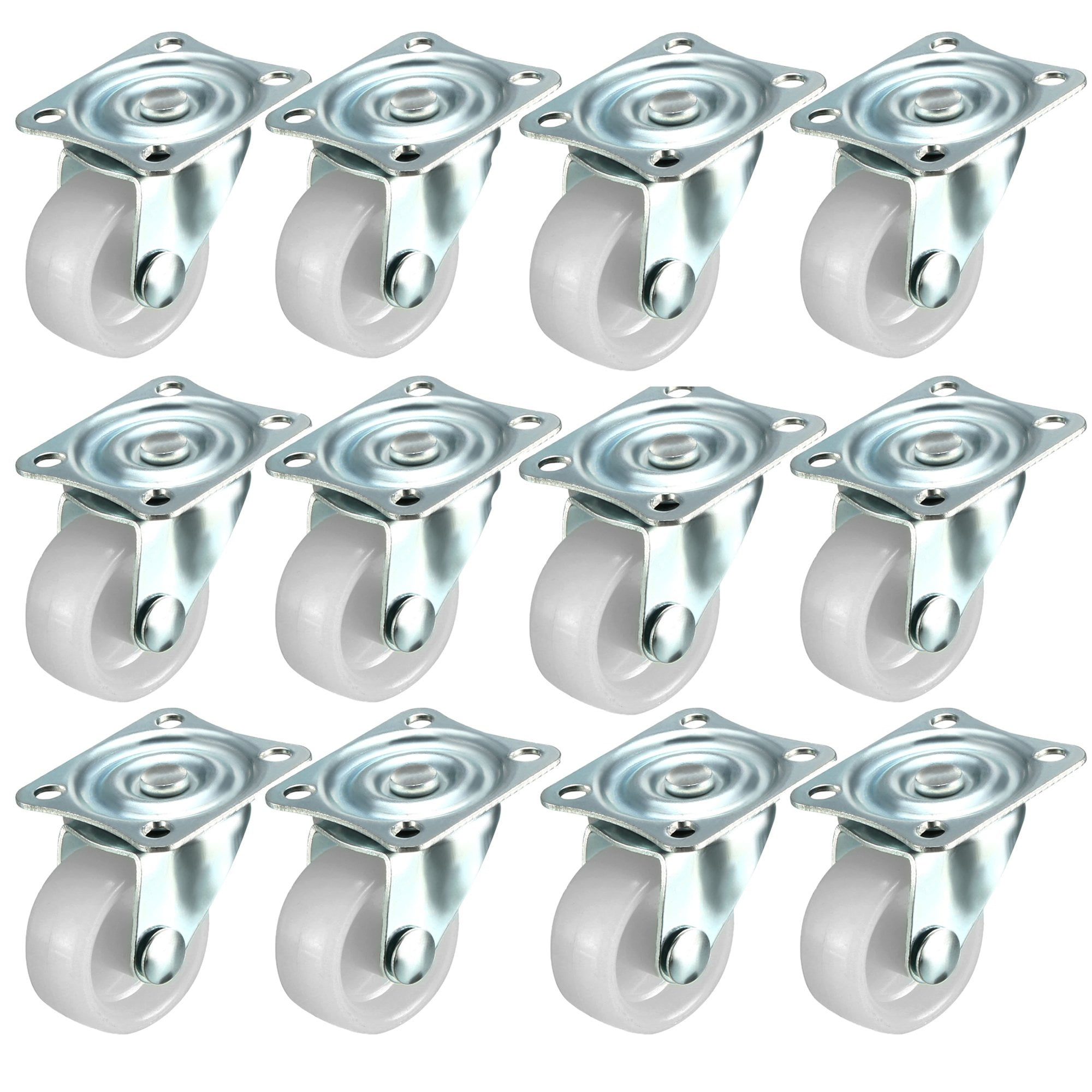 4 Pieces 1.25" inch Swivel Caster Wheels Hard Base with Top Plate ...