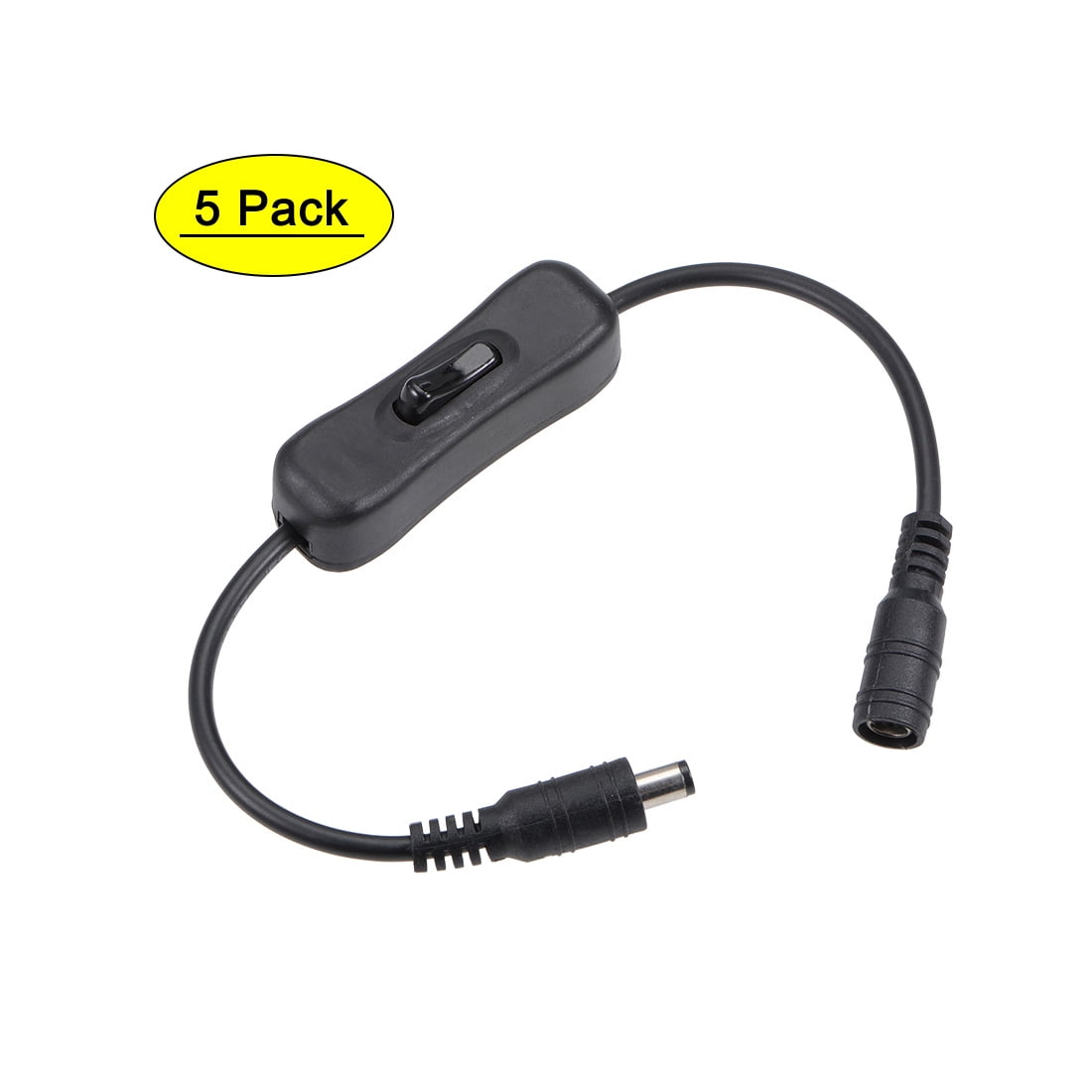 Uxcell DC 12V Inline Rocker Switch w 5.5x2.1mm DC Jack Male to Female ...