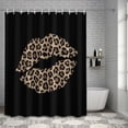 Bathroom Shower Curtain Sexy Leopard Stripes Lips Waterproof Shower ...