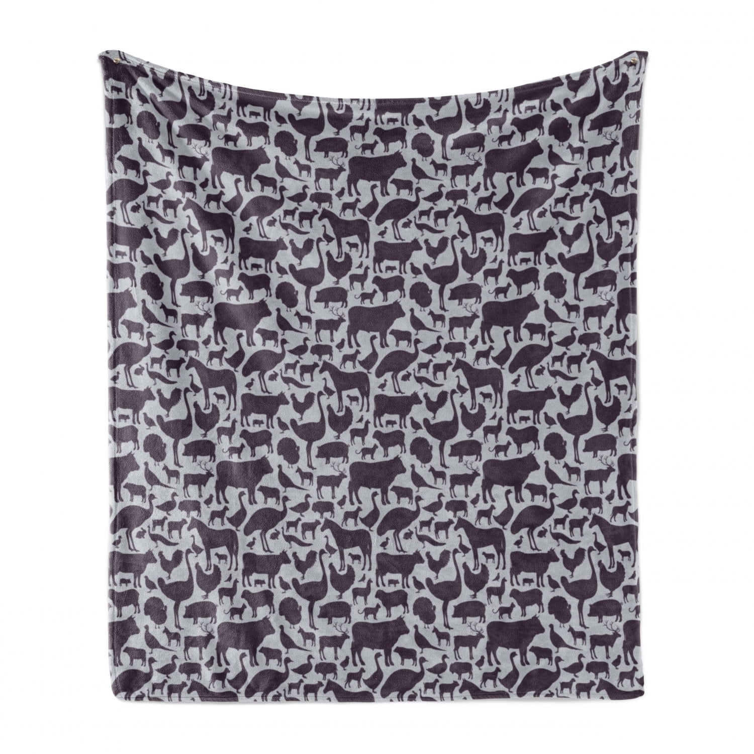 Safari Soft Flannel Fleece Throw Blanket, Silhouette of Peacock Cow ...